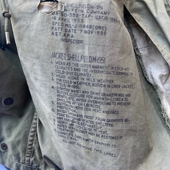Jackets & Coats | Vintage Us Army M1951 Korean War Id Patch Field ...
